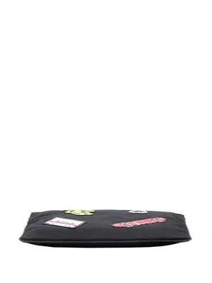 Dior 2018 Nylon Patch Embellished Zip Clutch Bag