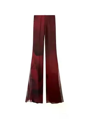 Alberta Ferretti Gradient-effect Silk Palazzo Pants