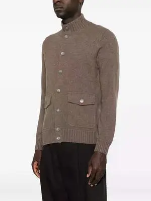 GRAN SASSO Button-up Funnel-neck Cardigan