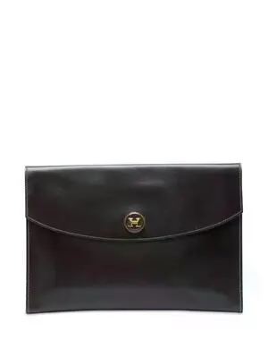 Hermès 1980-2010 Box Calf Rio Pochette Clutch Bag - Brown