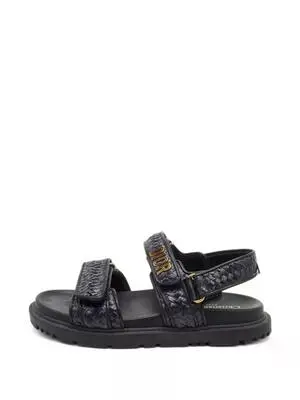 Dior Dioract Raffia Sandals - Black