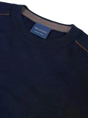 Paul & Shark Contrast Trim Crew Neck Sweater - Blue