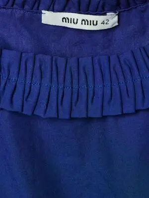 Miu Miu Ruffle-trim Poplin Mini Dress