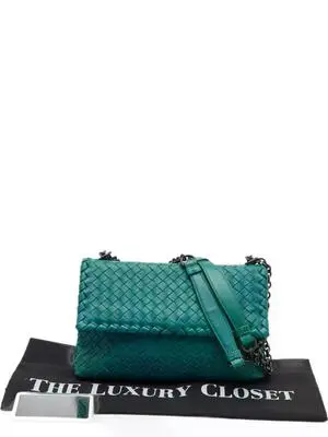 Bottega Veneta Olimpia Intrecciato Shoulder Bag - Blue