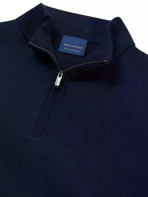 Paul & Shark Quarter-zip Knitted Sweater - Blue