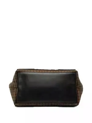 Balenciaga 2017 Wool Houndstooth Navy Cabas S Tote Bag