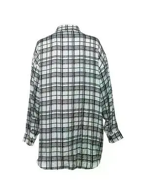 Balenciaga Monogram Plaid Long-sleeve Shirt