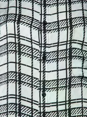 Balenciaga Monogram Plaid Long-sleeve Shirt