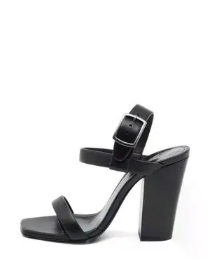 Saint Laurent Amber Buckle-fastening Heeled Sandals - Black
