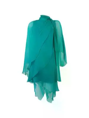 Alberta Ferretti Asymmetric Layered Mini Dress - Blue