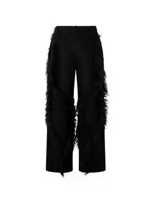Alberta Ferretti Wide-leg Trousers With Frayed Detailing