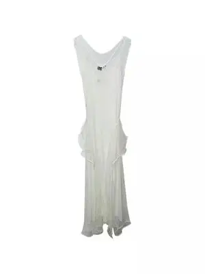 Loewe X Paula's Ibiza Satin-fishnet Maxi Dress - White