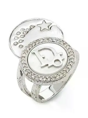 Dior Oblique & Star Crystal-embellished Ring - Silver