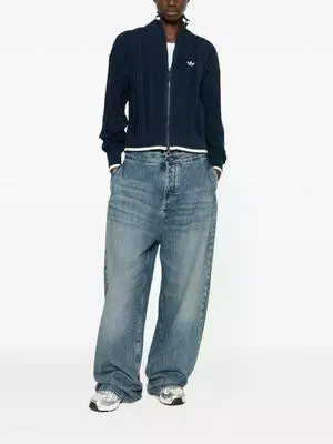 Adidas Herringbone Knit Zip-up Sweater