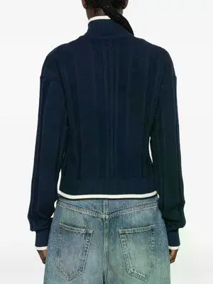 Adidas Herringbone Knit Zip-up Sweater