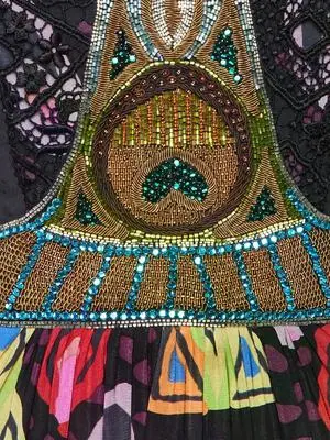 Etro Graphic Print Embellished Midi Dress