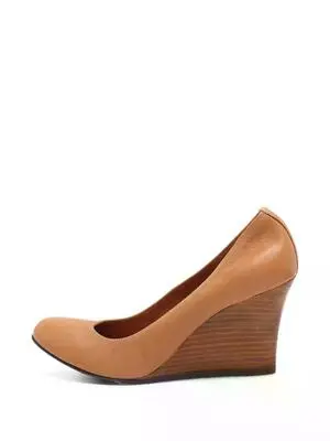 LANVIN Scrunch Wedge Pumps - Brown
