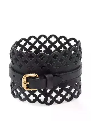 LOUIS VUITTON Flower It Cutout-details Cuff Bracelet - Black