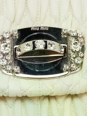 Miu Miu Ruched Crystal-embellished Shoulder Bag