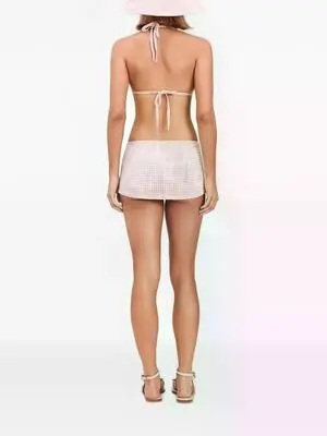 Devon Windsor Lisette Gingham-check Seersucker Swim Skirt - Pink