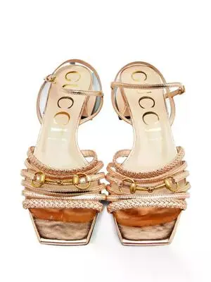 Gucci Horsebit Braided Sandals - Gold