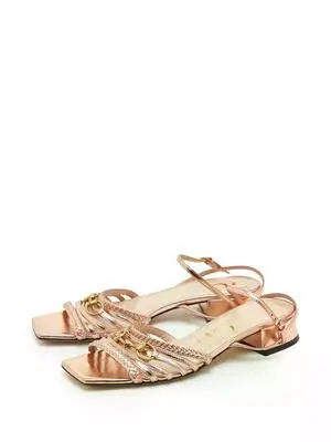 Gucci Horsebit Braided Sandals - Gold