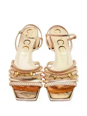 Gucci Horsebit Braided Sandals - Gold