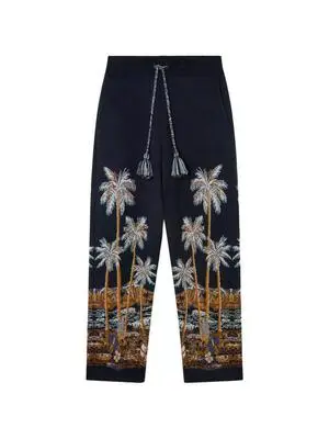 Alanui Diamond Head Jacquard-knit Track Pants - Blue