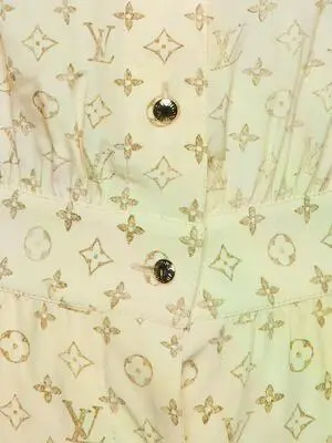 LOUIS VUITTON Monogram Crepe Maxi Shirt Dress