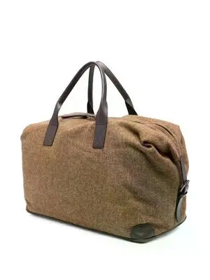 GRAN SASSO Herringbone-weave Wool Tote Bag - Brown