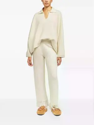 Alanui Ivory Fringed Trousers