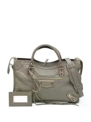 Balenciaga 2000s Le City Leather Tote Bag - Grey