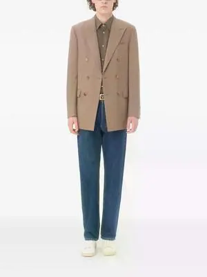 Valentino Garavani Double-breasted Jacket In Natté-wool
