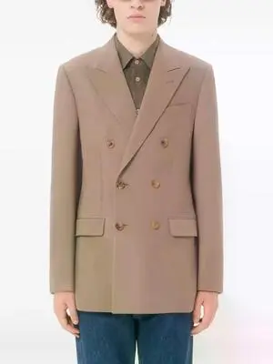 Valentino Garavani Double-breasted Jacket In Natté-wool