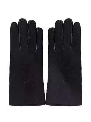 MOORER Shearling-lined Suede Gloves - Black