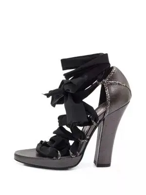 Missoni Metallic Woven Leather Sandals
