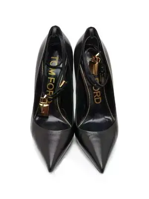 TOM FORD Leather Pointed-toe Stiletto Pumps With Padlock Hardware