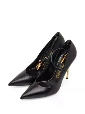 TOM FORD Leather Pointed-toe Stiletto Pumps With Padlock Hardware