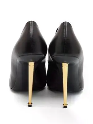 TOM FORD Tom Ford Vintage Black Leather Pointed-Toe Stiletto Pumps With Padlock Hardware
