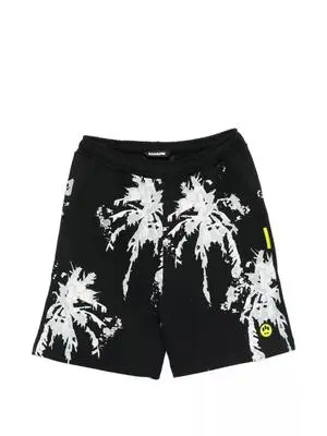BARROW Palm-print Drawstring Shorts - Black
