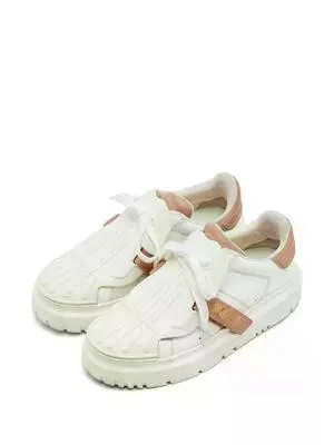 Dior Paneled Shell-toe Touch-strap Sneakers - White