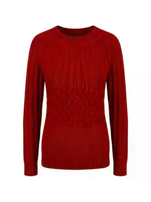 MOORER Cable-knit Crew Neck Sweater - Red