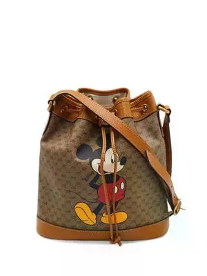 Gucci Micro Gg Canvas Disney Mickey Mouse Print Bucket Bag