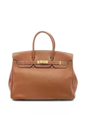 Hermès Clemence Birkin Retourne 35 Handbag - Brown