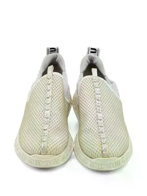 Miu Miu Crystal-embellished Low-top Sneakers