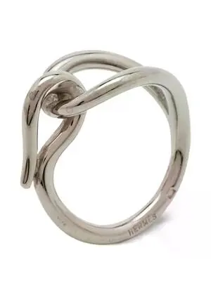 Hermès Jumbo Hook Scarf Ring In -tone Palladium-plated Metal