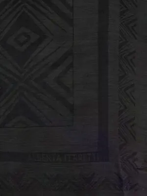 Alberta Ferretti Geometric-print Frayed-edge Scarf