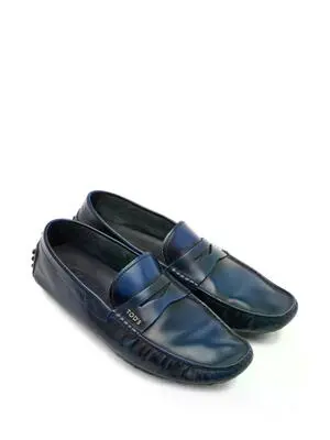 TOD'S Penny Brushed Leather Loafers