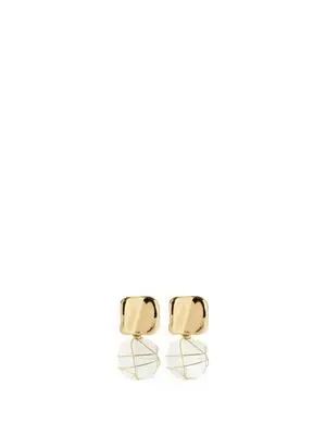 Gas Bijoux Rock Crystal Pendant Earrings - Gold