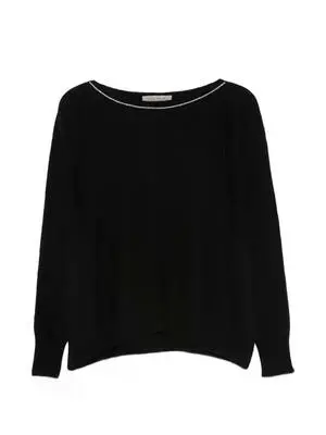 D.exterior Embellished Neck Sweater - Black